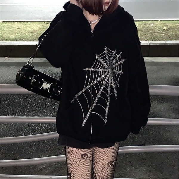 Rhinestone Spider Web Jacket - Etsy