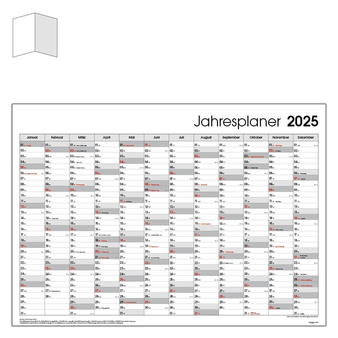 Wandplaner 2025 Wandkalender, Monatskalender, Tagesplaner ...
