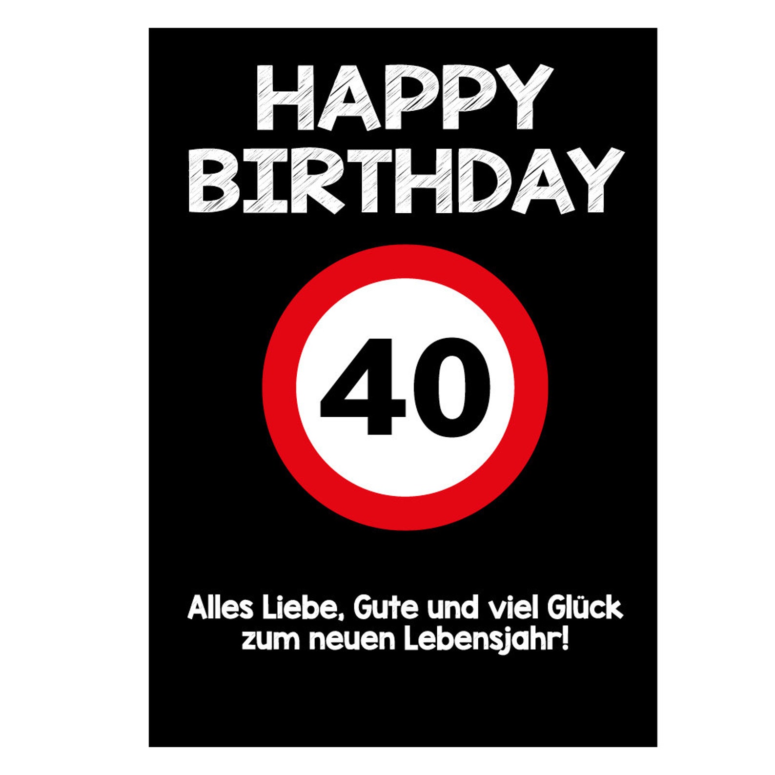 Congratulations on Your 40th Birthday | XXL Birthday Card DIN A4 Modern ...
