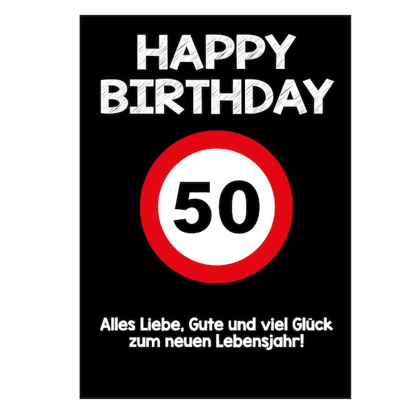 Extra Large 50th Birthday Card - Etsy UK