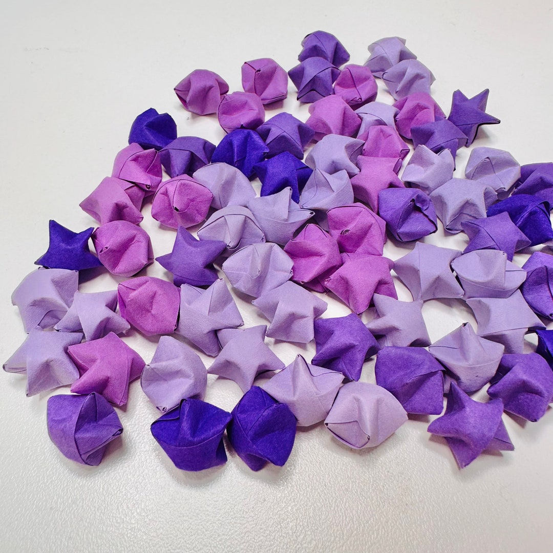Shades of Purple Origami Stars - Love Jar, Party Favors, Home Decor ...