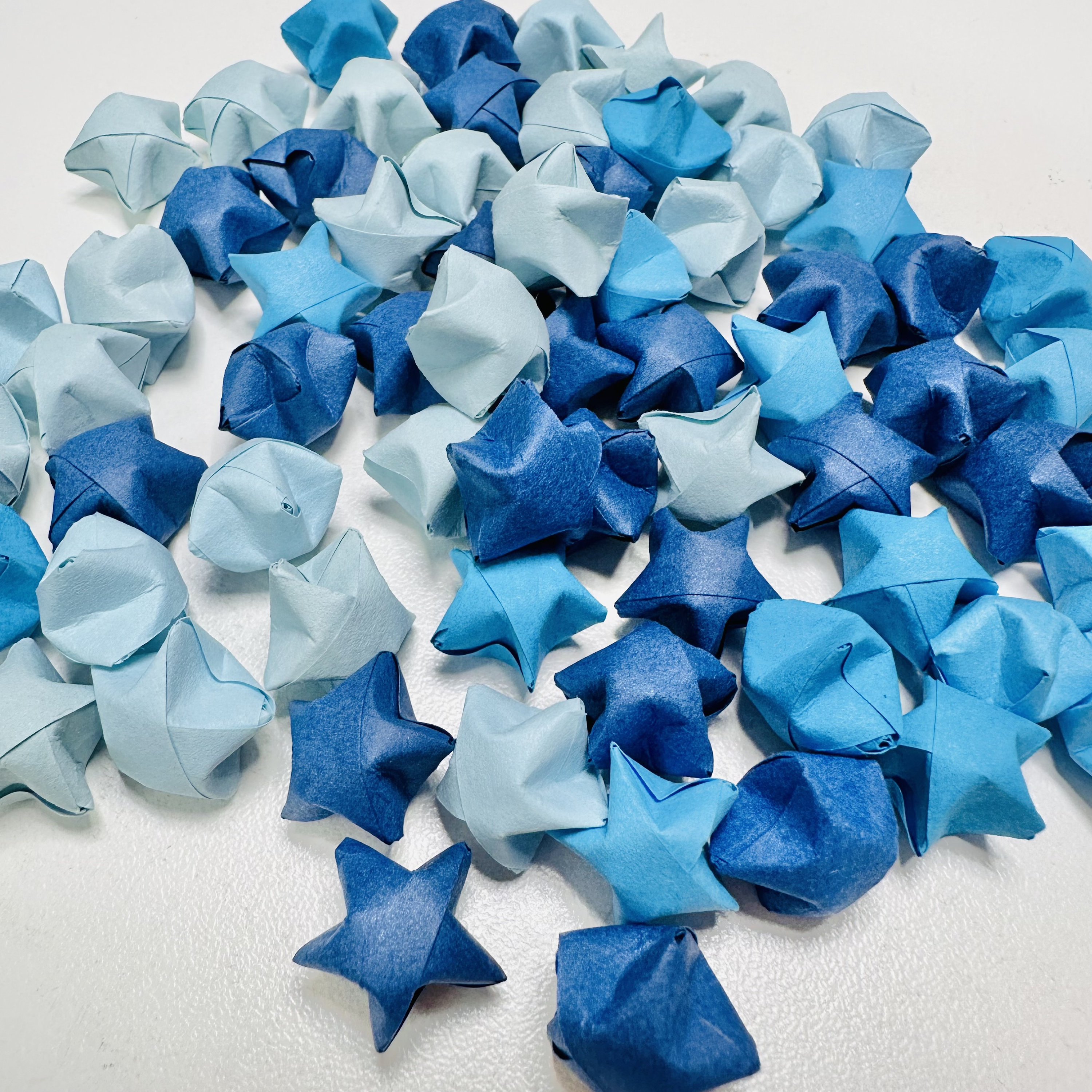 Shades of Blue Origami Stars - Love Jar, Party Favors, Home Decor ...
