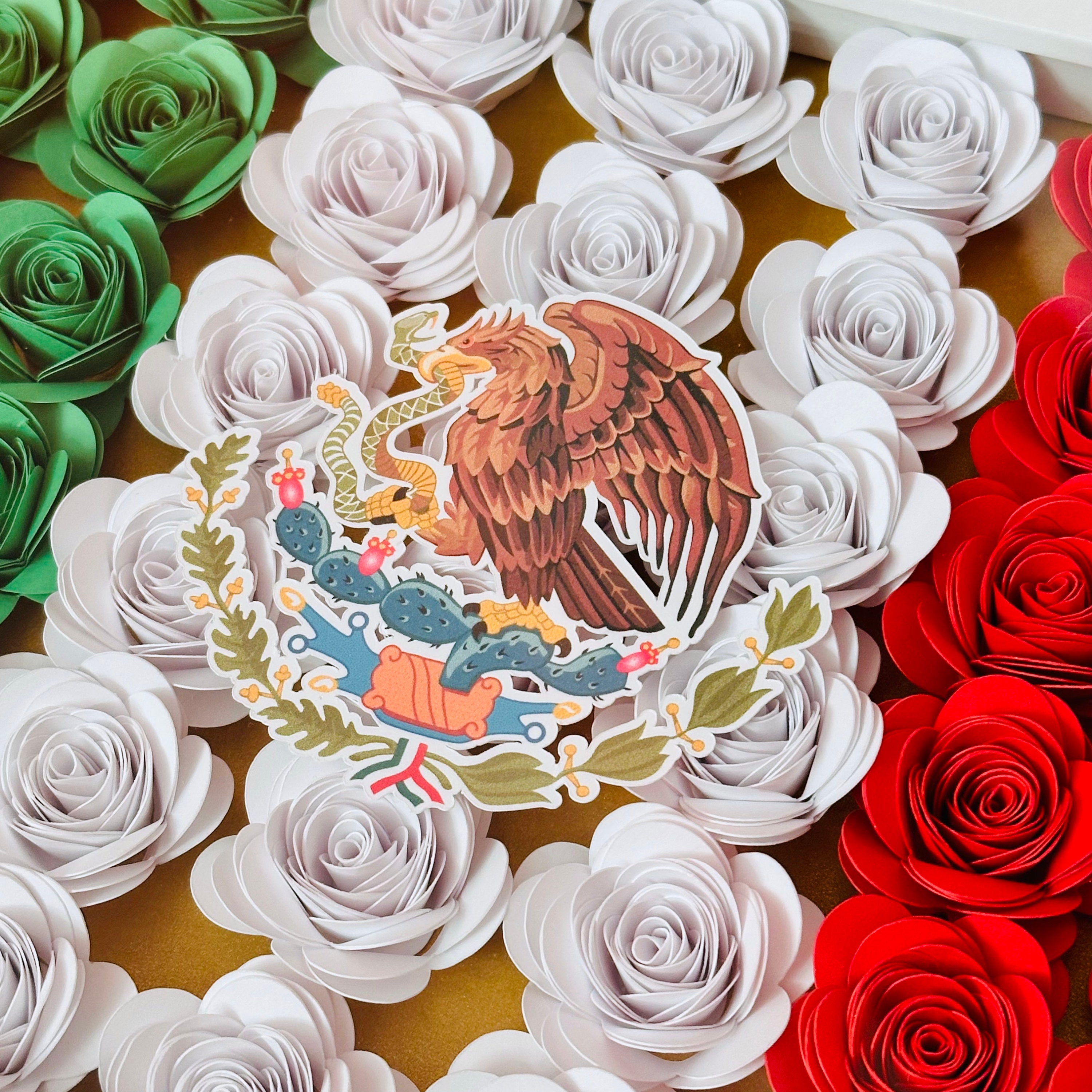 Mexican Flag Flower Shadowbox: Hispanic Heritage Decor - Etsy