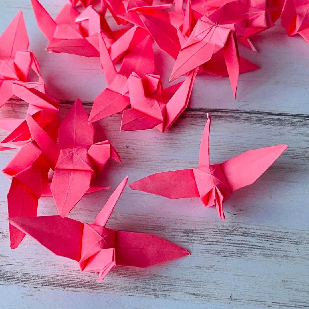 Rainbow Origami Cranes: Handmade Paper Party Favors - Etsy