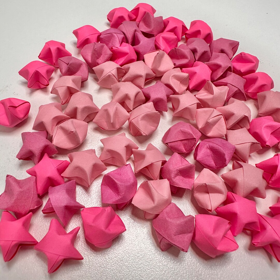 Shades of Pink Origami Stars - Love Jar, Party Favors, Home Decor ...