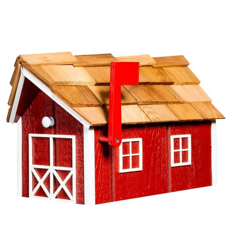 Standard Wooden Mailbox W/ Cedar Shake Roof - Etsy