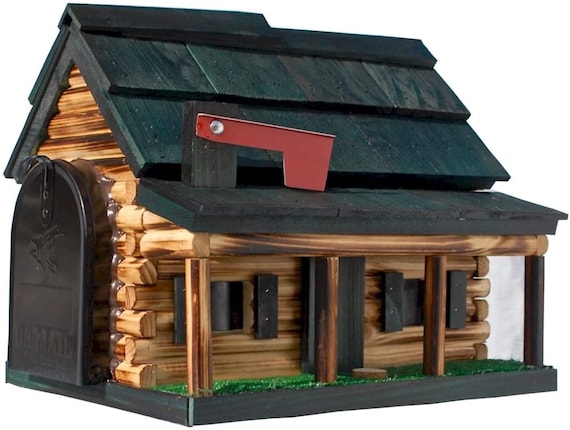 Log Cabin Wooden Mailbox | Etsy