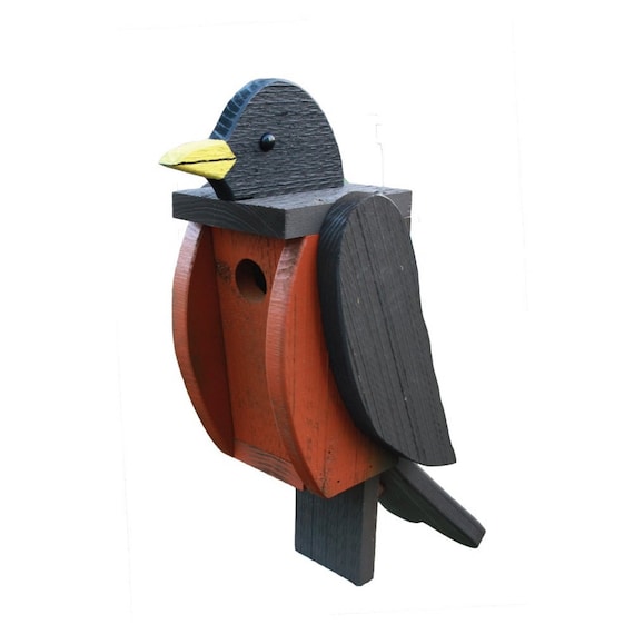 Robin Wooden Birdhouse - Etsy
