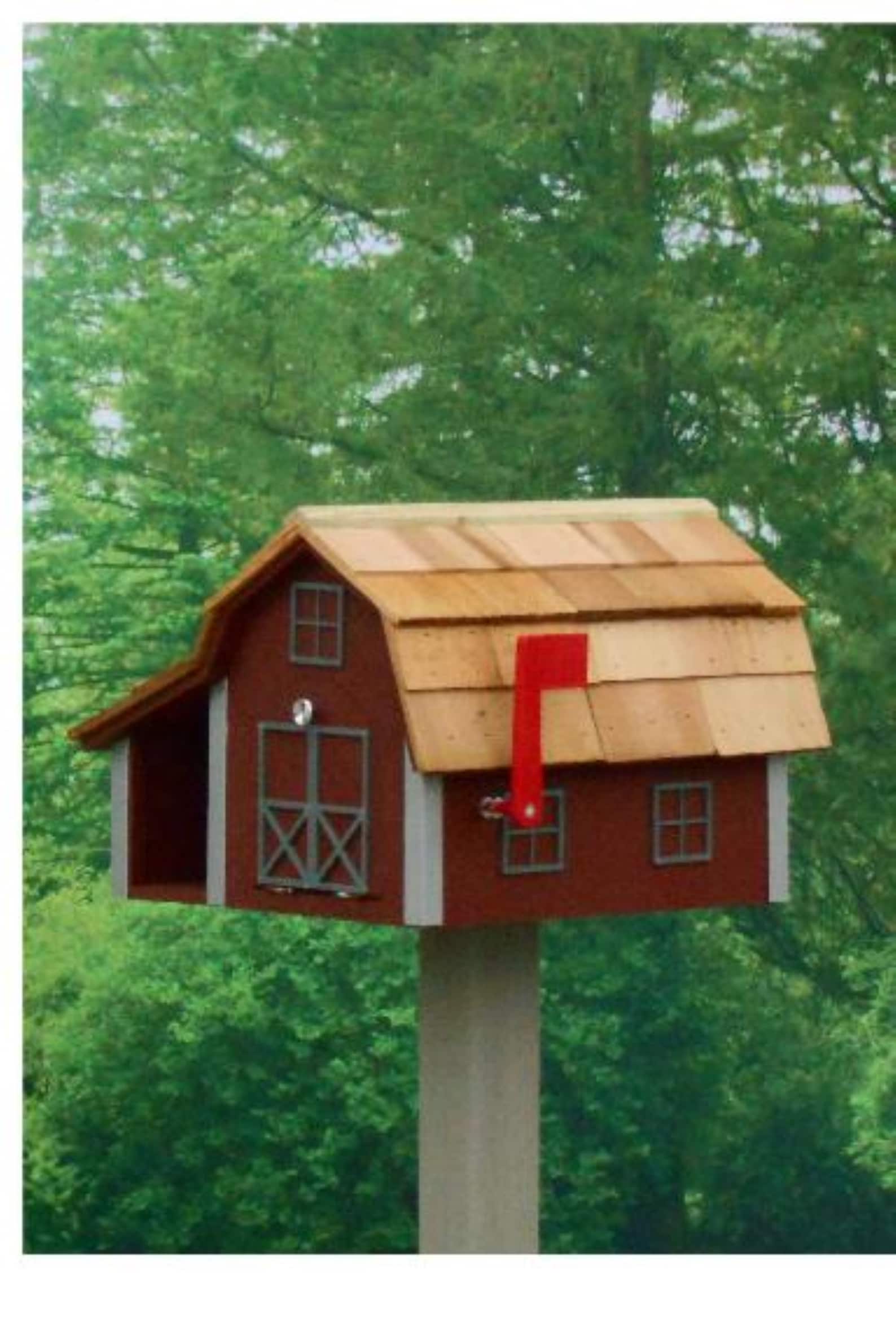 Traditional Mailbox Combo Wooden Mailbox - Etsy