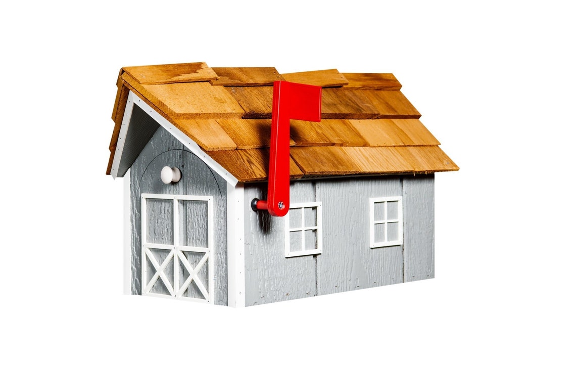 Standard Wooden Mailbox W/ Cedar Shake Roof - Etsy