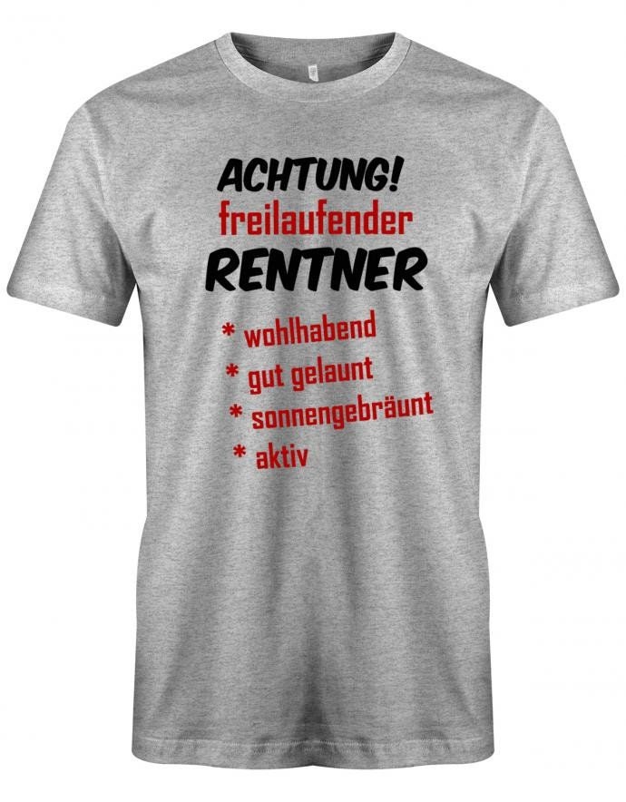 Rentner T-shirt Achtung Freilaufender Rentner Rente Tshirt - Etsy