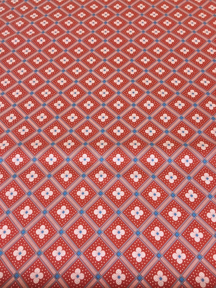 Liberty Fabric Manor Tile Cotton Fabric in Red | Etsy