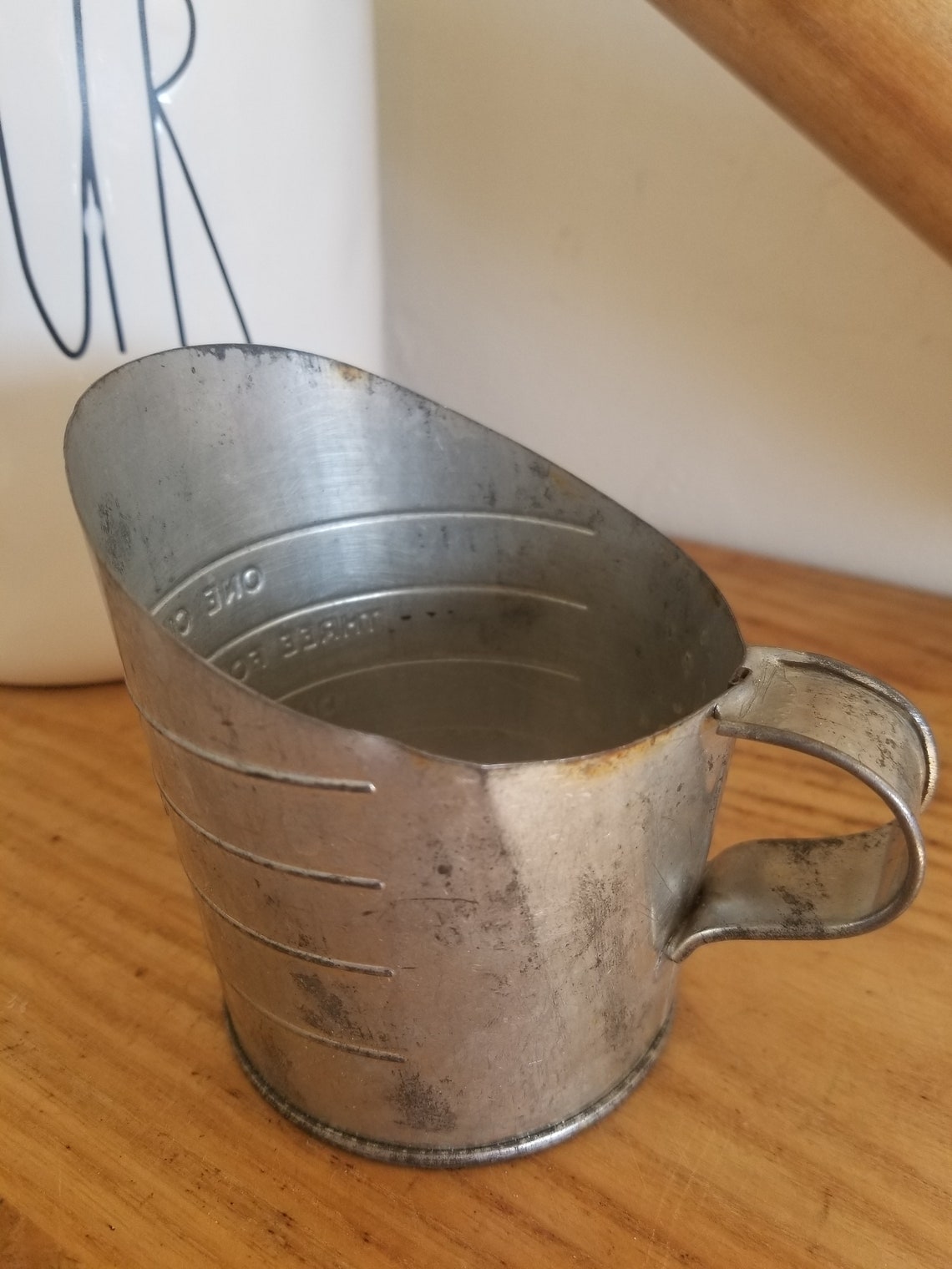 Rustic Vintage Tin Measuring Cup - Etsy