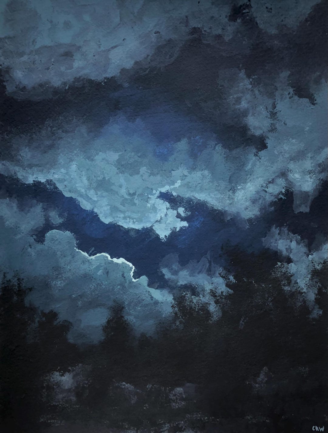 Original Gouache Landscape Painting - “hidden Moon”, by Cody Winter ...