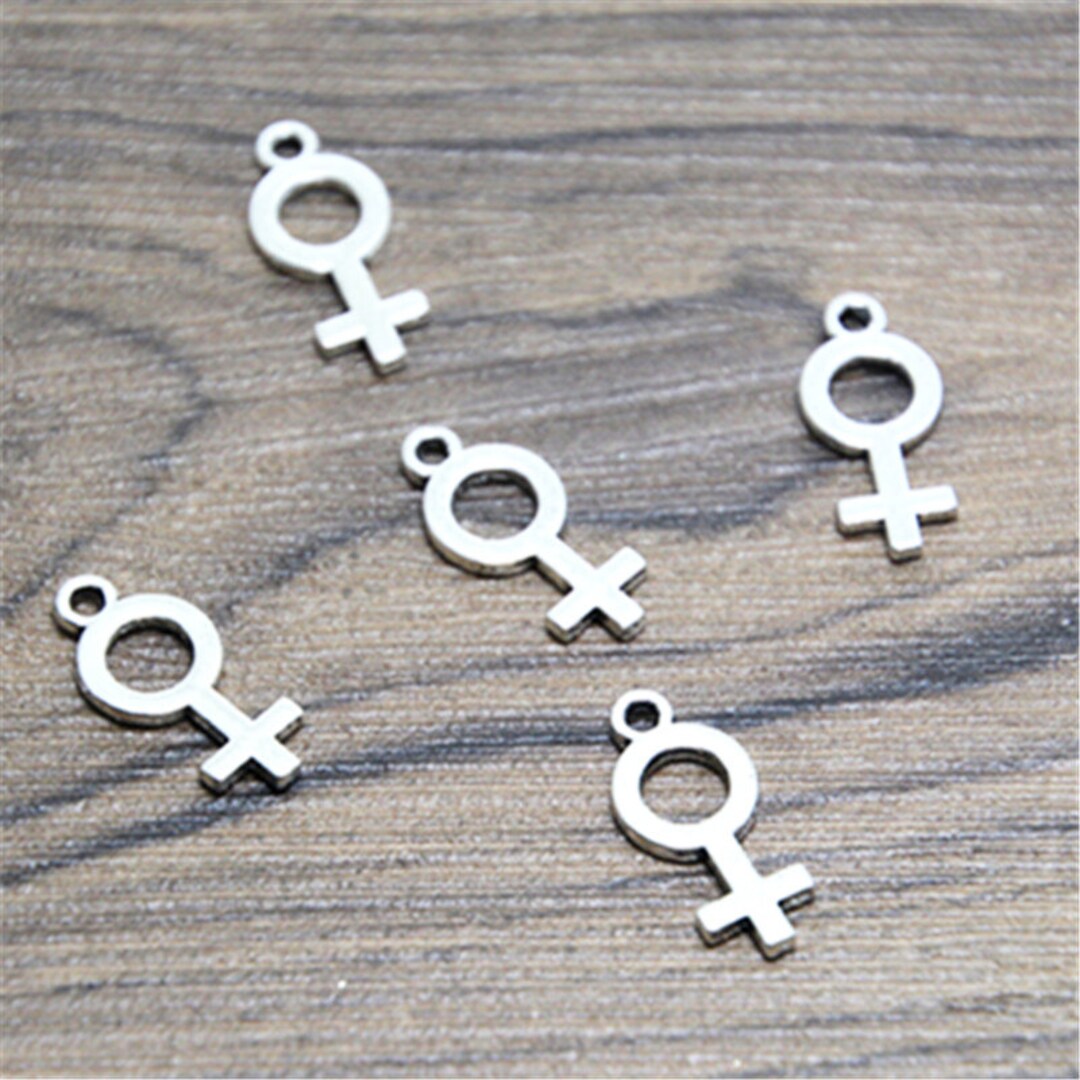 40pcs Female Symbol Charms Silver Tone Gender Charm Pendant 8x18mm - Etsy