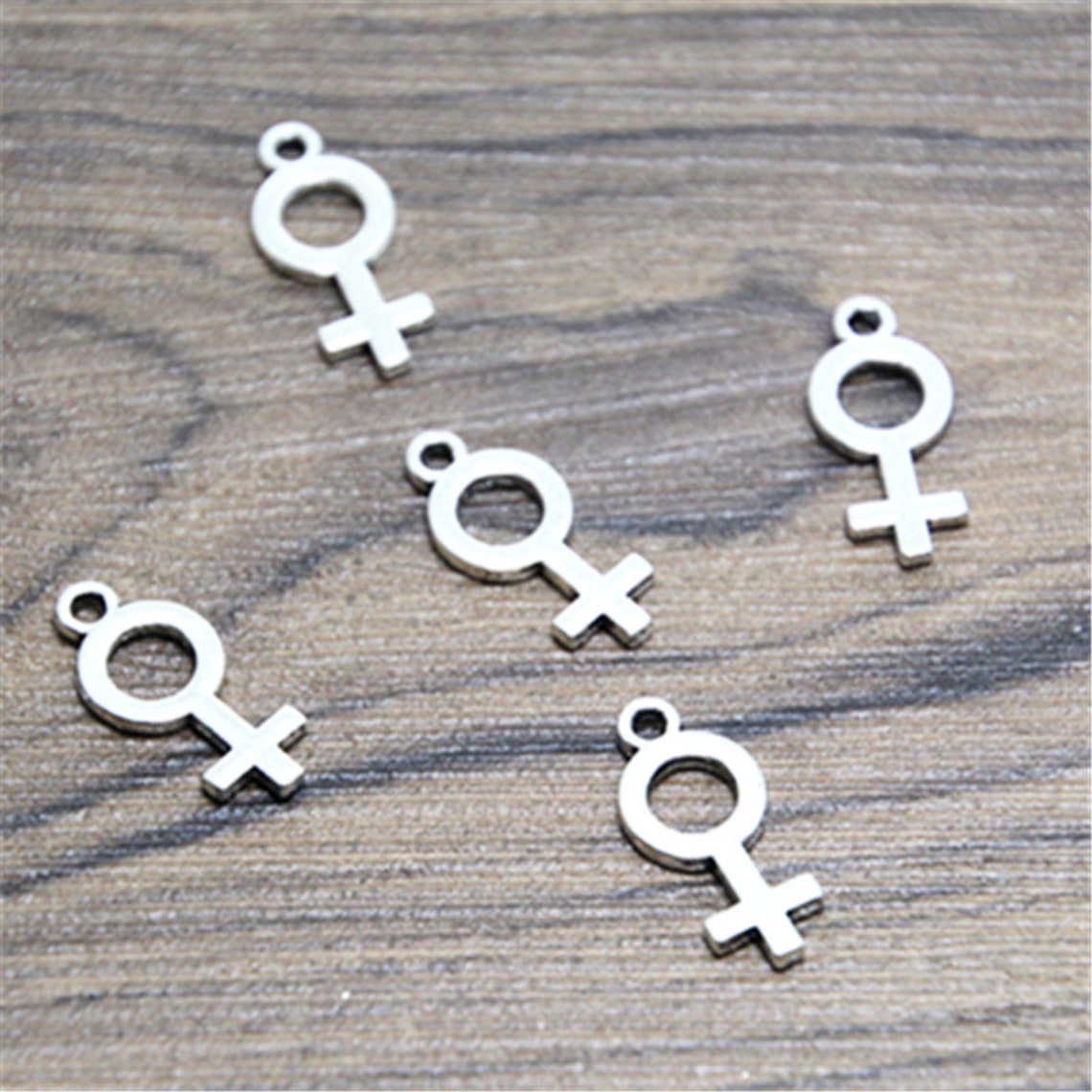 40pcs Female Symbol Charms Silver Tone Gender Charm Pendant - Etsy