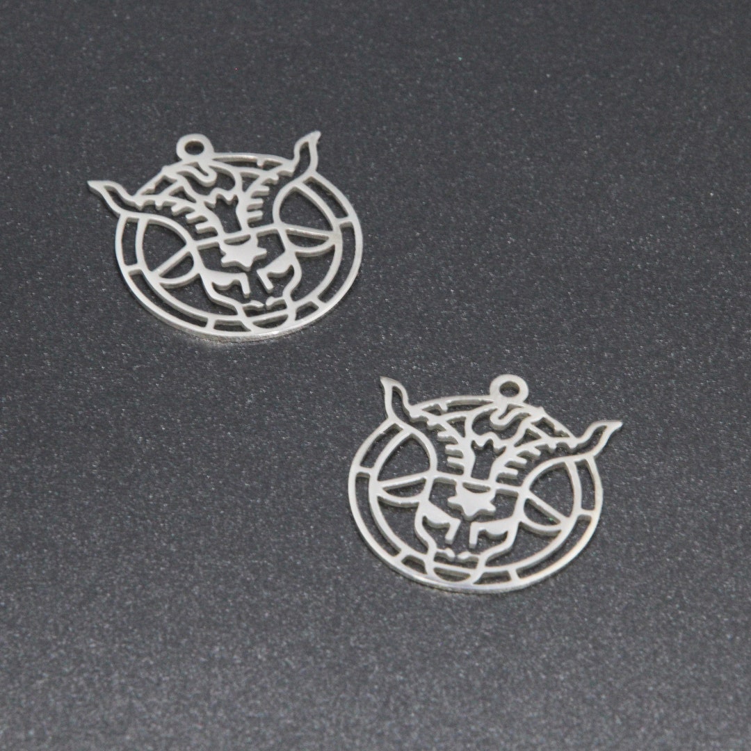 5pieces/lot Baphomet Symbol Charm Demons Sceal Sigil of Devil Stainless ...