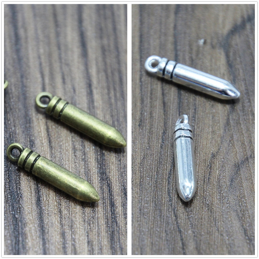 20pcs Bullet Charms Silver Bronze Tone 3D Bullet Charm - Etsy