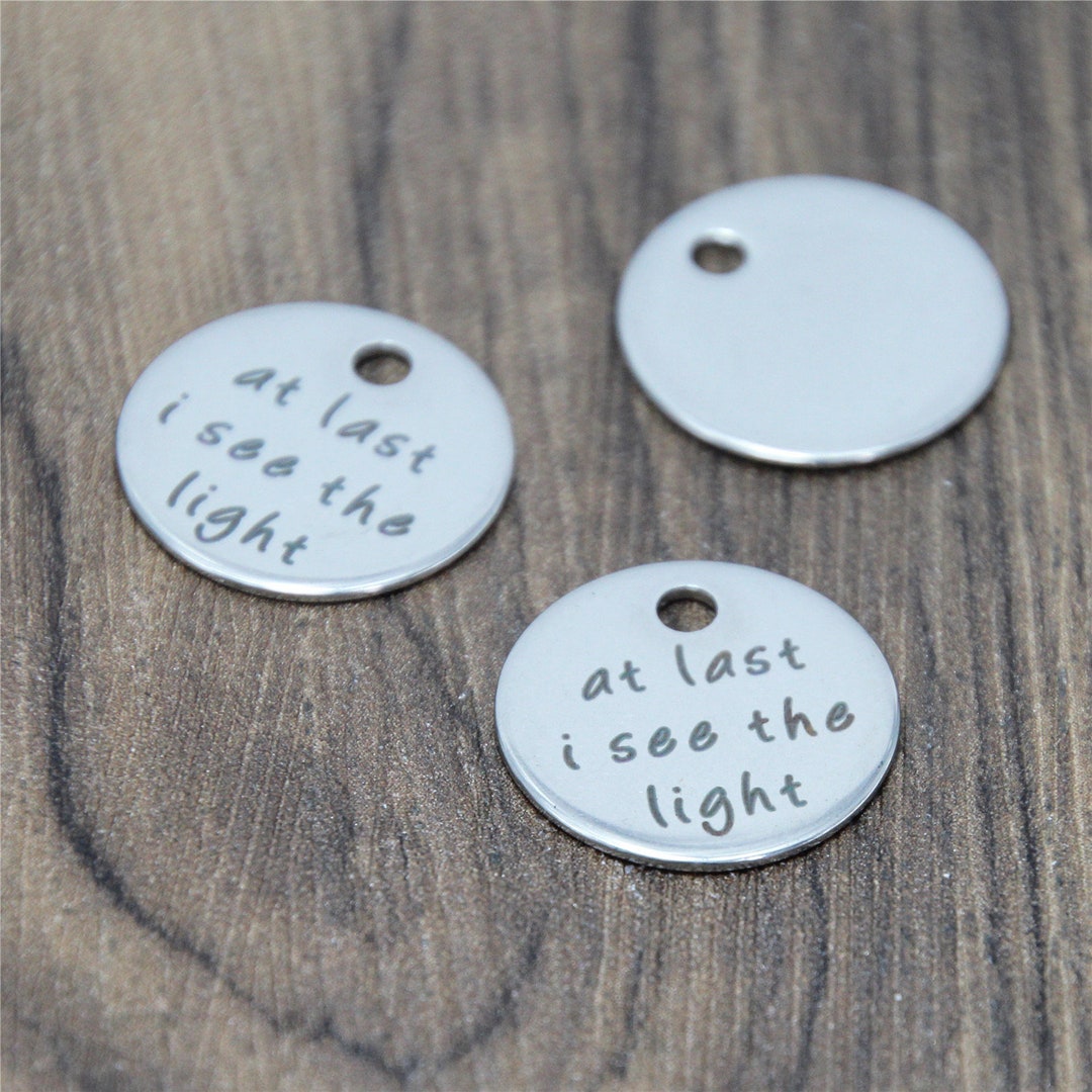 10pcs at Last I See the Light Charm Silver Tone Message Charm Pendant ...