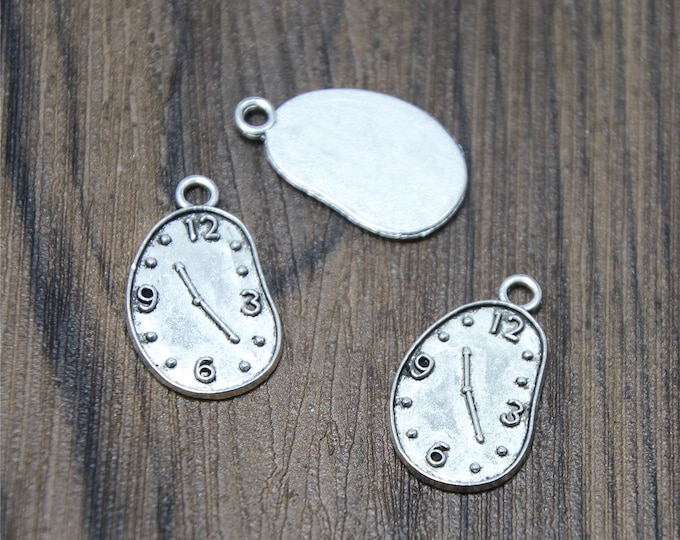 Vintage Silver Charm, Clock Charm With Movable Door, Sterling Silver ...