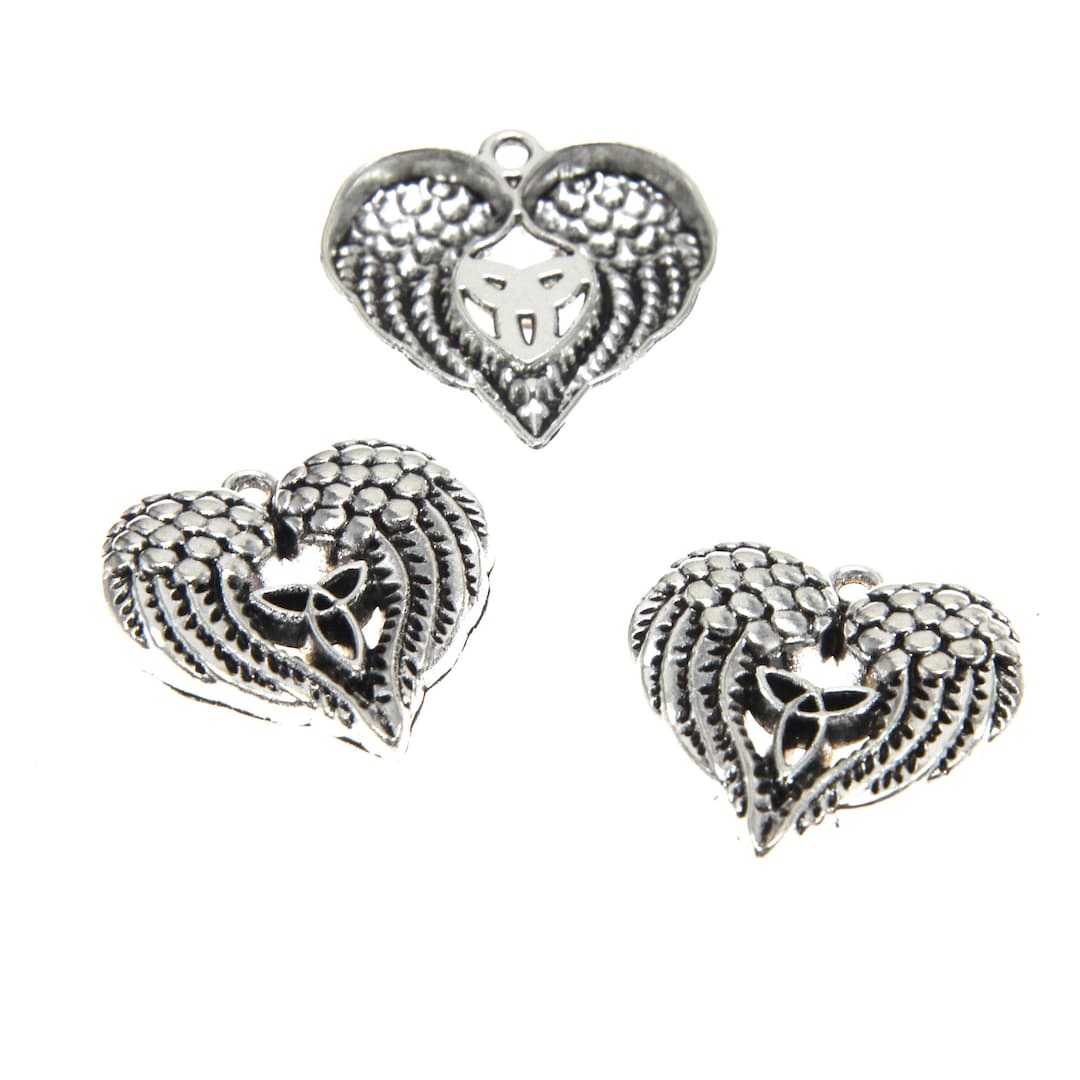 Angel Wing Knot Charm Pendants: Silver DIY Jewelry Making (20x19mm) - Etsy