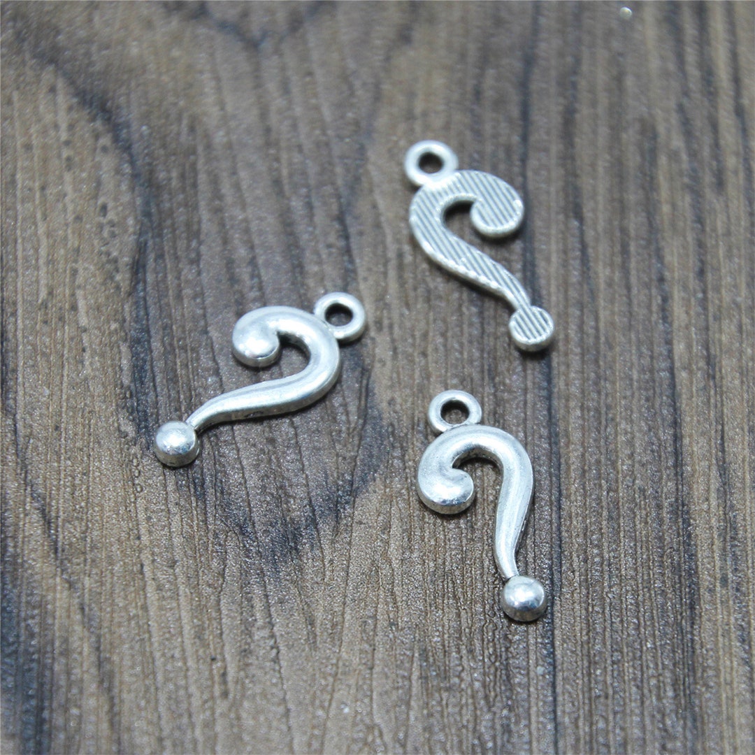 60pcs Question Mark Charms Antiqued Silver Tone Question Mark Charm ...