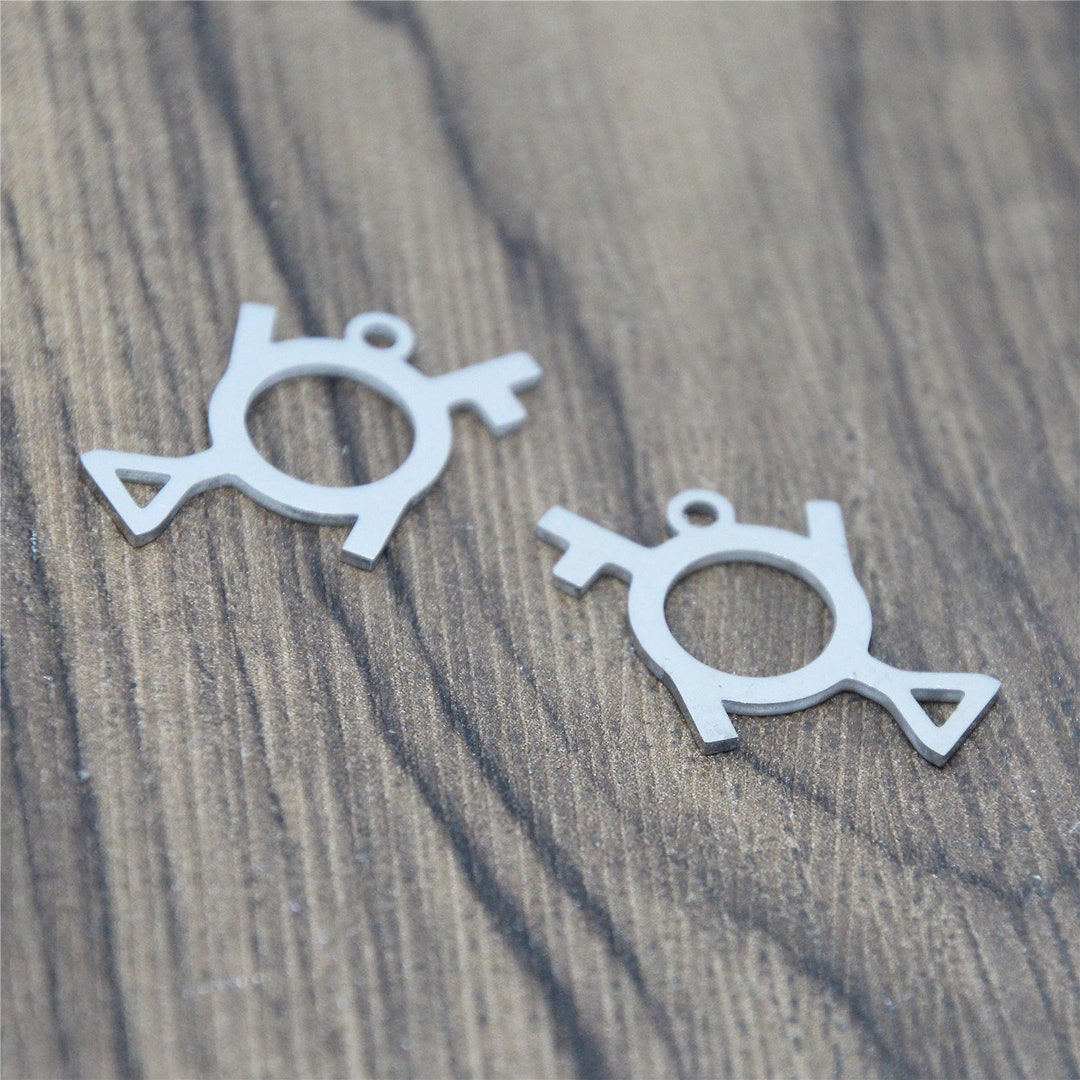 Trans Symbol Stainless Steel Charm: Genderfluid Pride Pendant (5pcs) - Etsy