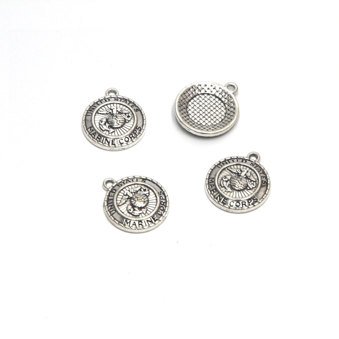 Marine Corps Charm Pendants: Silver Tone DIY Jewelry Making (10pcs) - Etsy