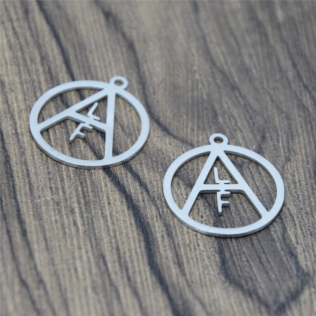 5pcs/lot ALF Symbol Charm Animal Liberation Front Stainless Steel Charm ...