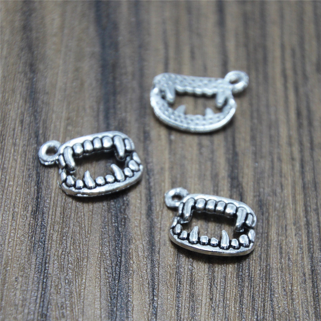 40pcs Fangs Charms Silver Tone Vampire Teeth Charm Pendants 16x13mm - Etsy