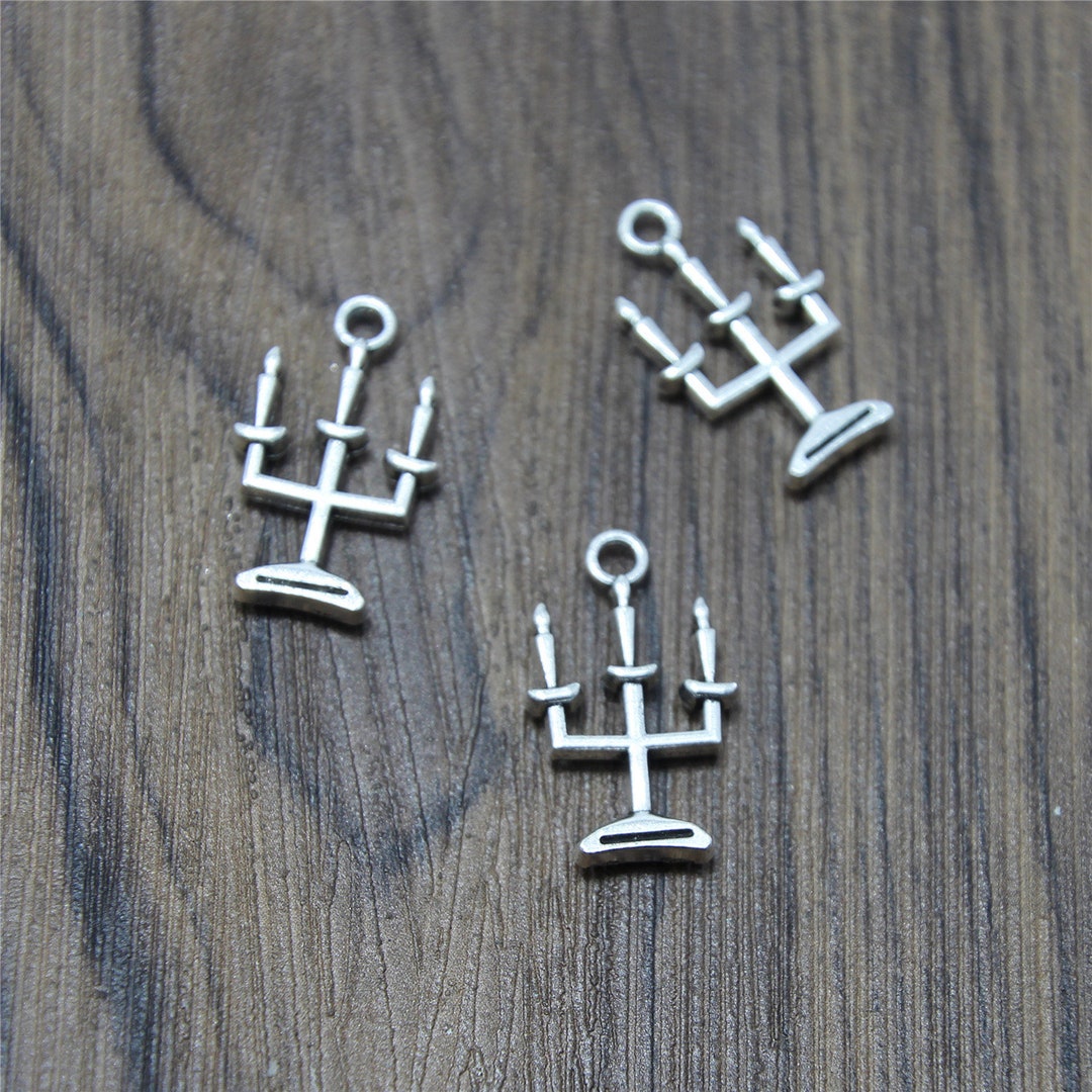 20pcs Spooky CANDELABRA Haunted House Charms Antique Tibetan Silver ...