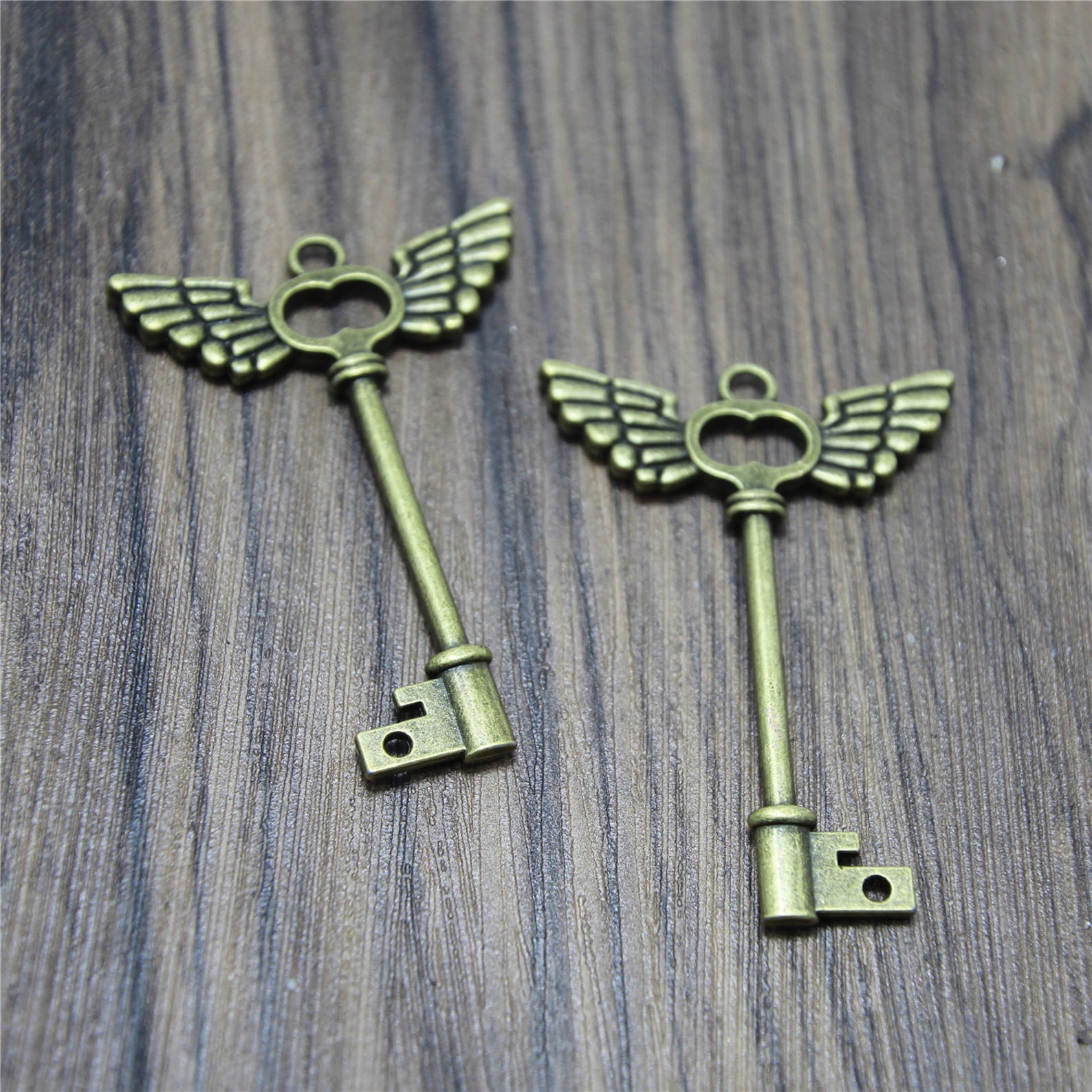 5pcs Key Charm Bronze Wings Key Pendants Charms DIY Supplies - Etsy