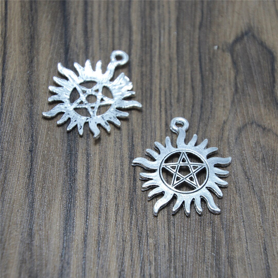 6pcs Silver Tone Pentagram Charms: Supernatural Pendants (39x35mm) - Etsy