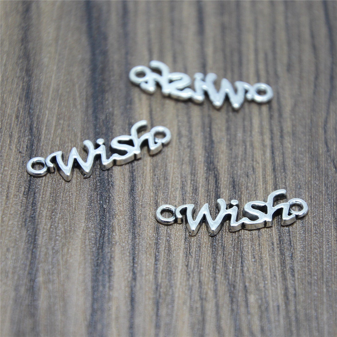 20pcs Wish Connector Silver Tone Wish Pendants or Charms 29x8mm - Etsy UK