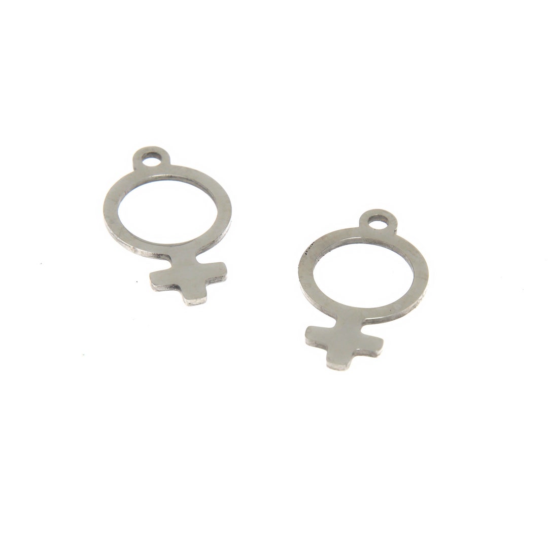 5pieces/lot Female Sign Charm Gender Venus Stainless Steel Pendant Fit ...