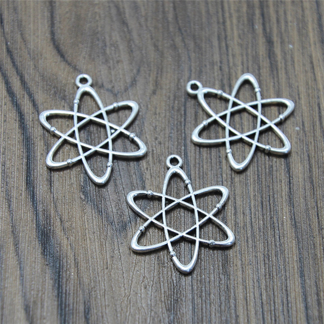 15pcs Atom Chemistry Charms Antique Silver Plated Science Charm Pendant ...