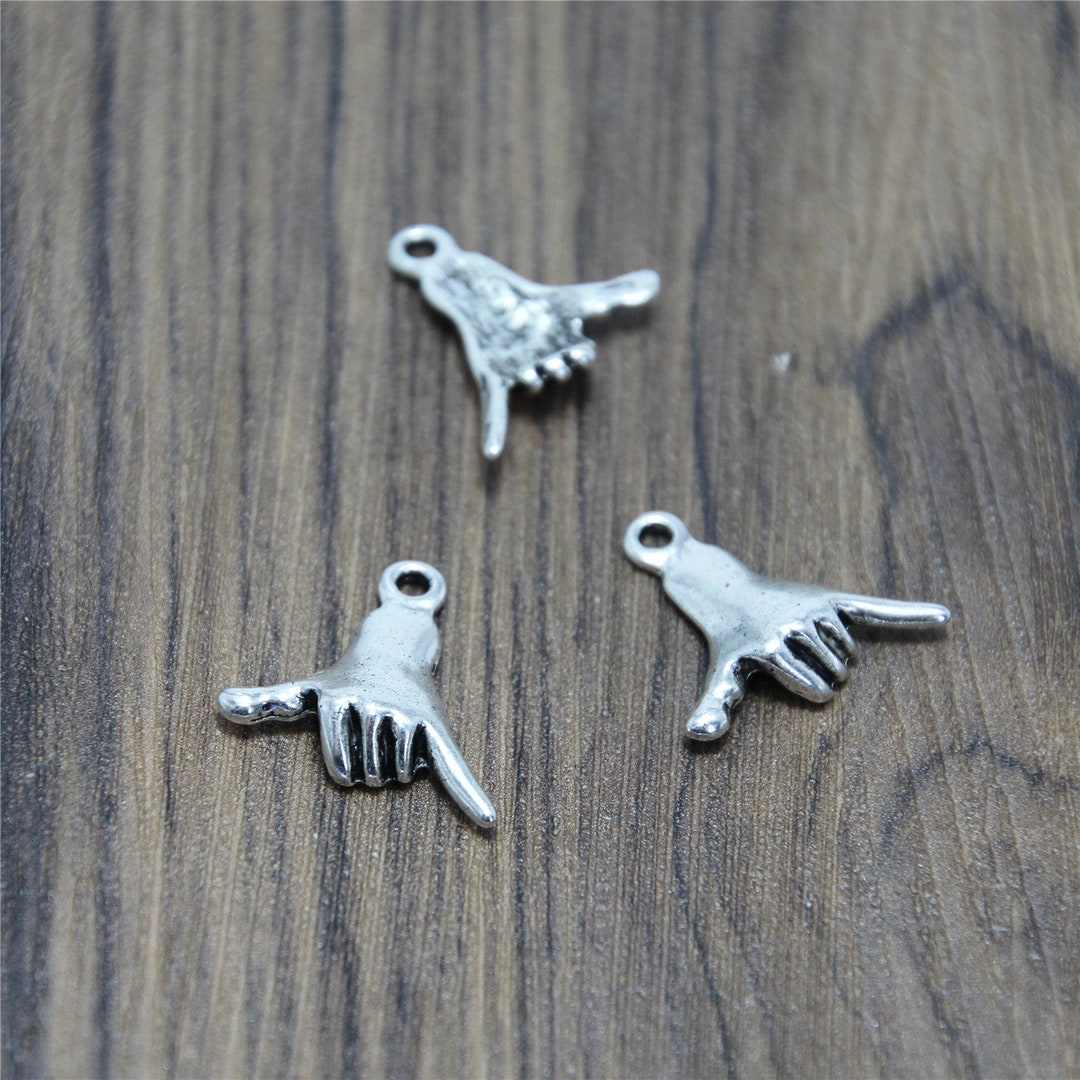 15pcs Surfer Shaka Hand Charm Pendants Silver Tone 20x21mm - Etsy