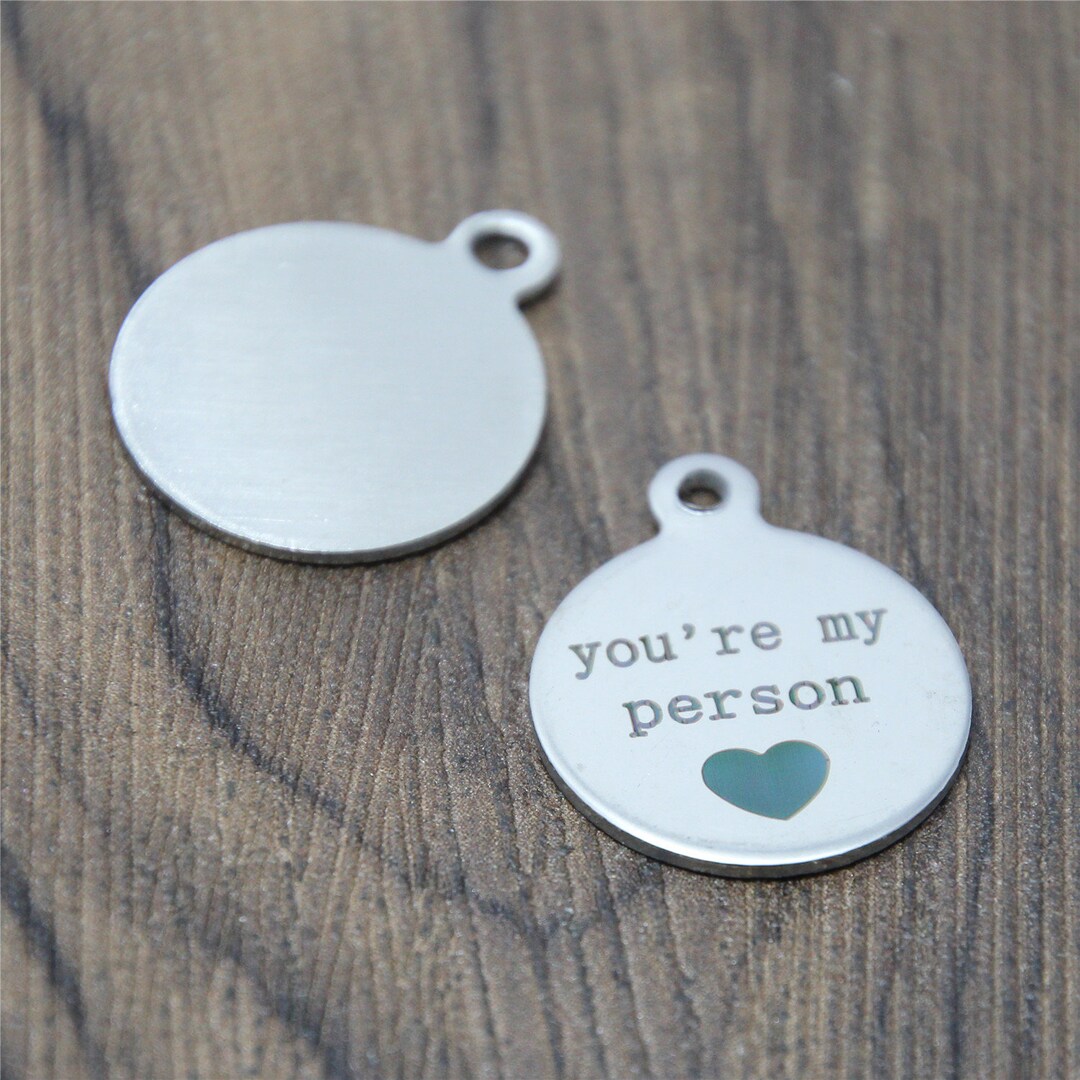 10pcs You're My Person Charm Stainless Steel Silver Tone Charm Pendant ...