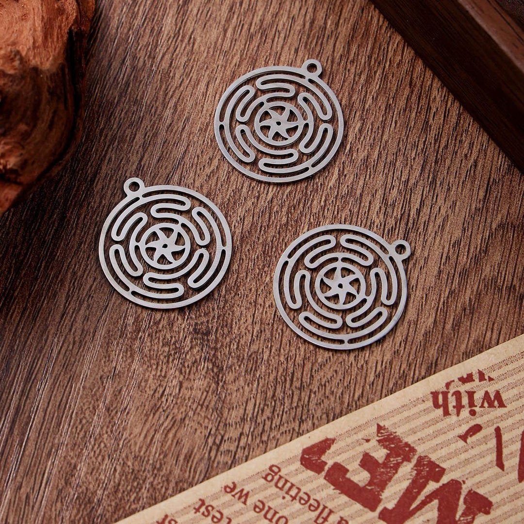 5pcs Stainless Steel Wheel of Hecate Charm Pendants (28x25mm) - Etsy