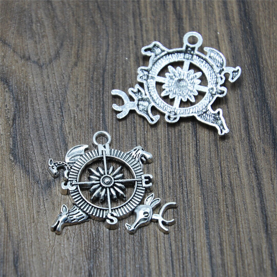 7pcs Game of Thrones House Sigil Crest Compass Charms Silver - Etsy