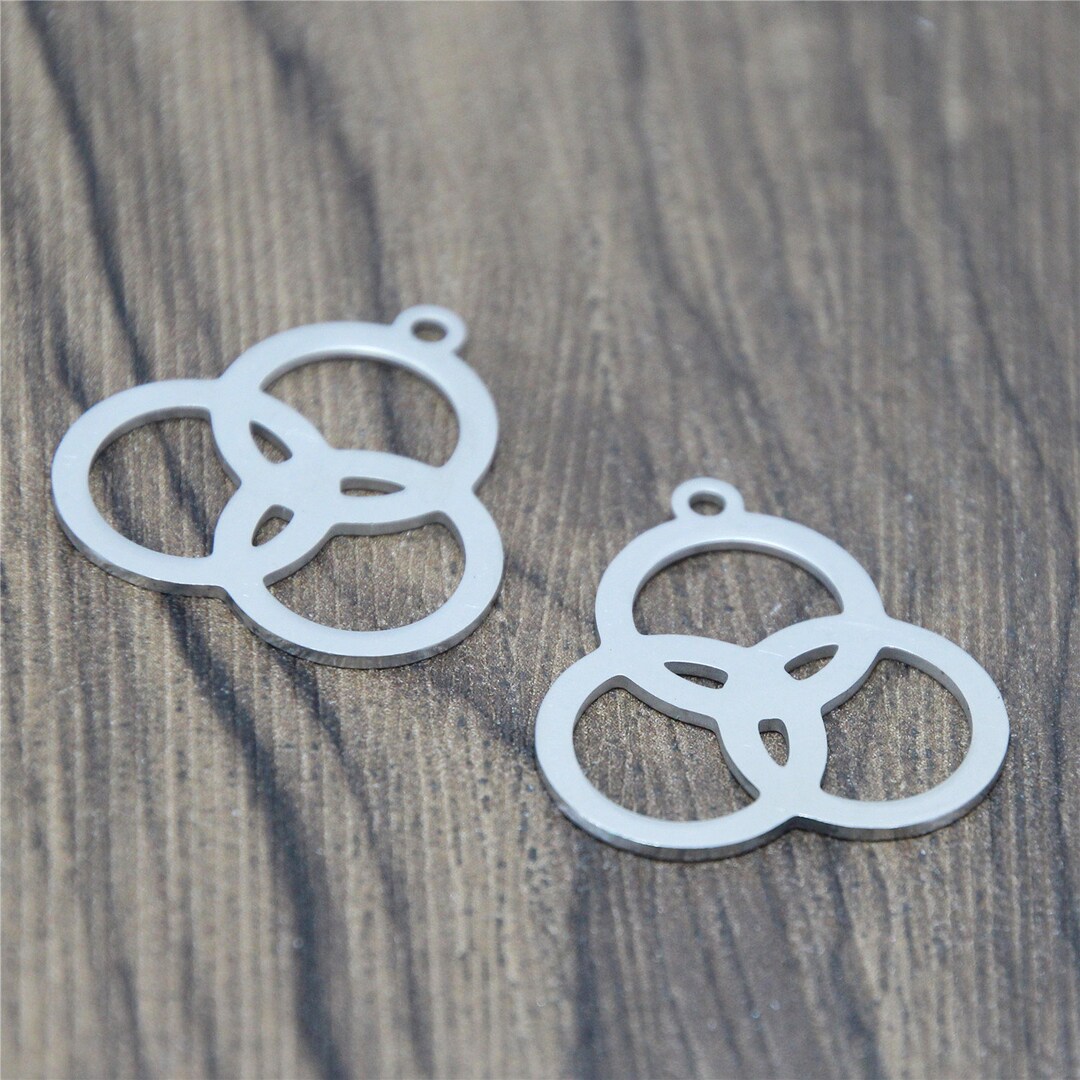 5pcs Stainless Steel Borromean Rings Charm: Trinity Knot Pendant (28x26mm) - Etsy