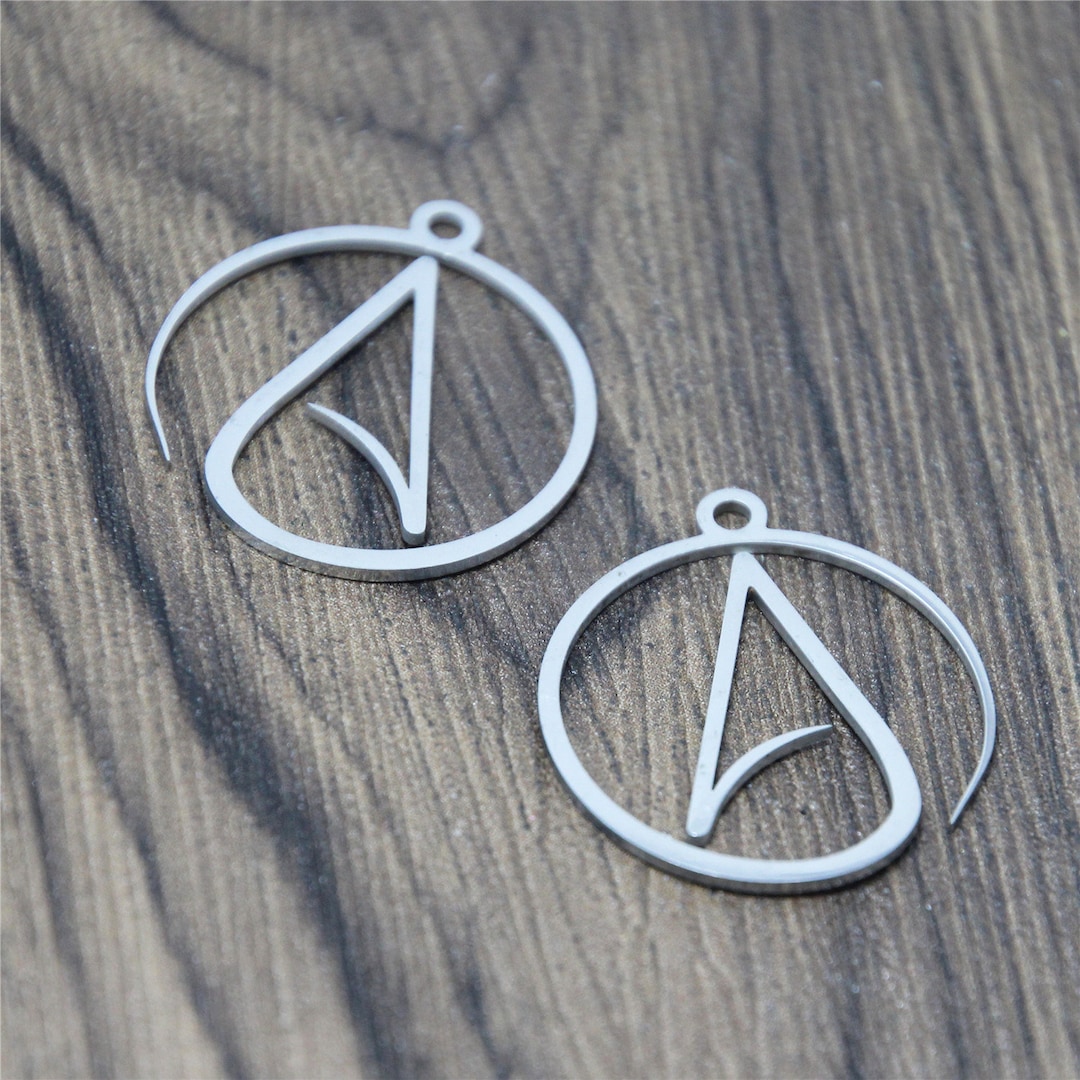 5pcs Stainless Steel Atheist Symbol Charms: Religion Pendants (28x25mm ...