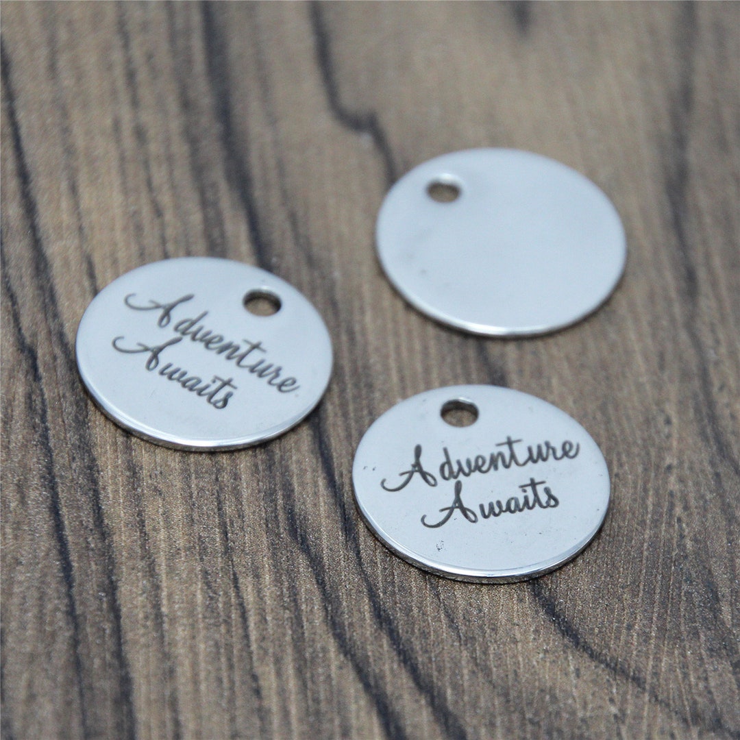 10pcs/lot Adventure Charm Adventure Awaits Stainless Steel Message ...