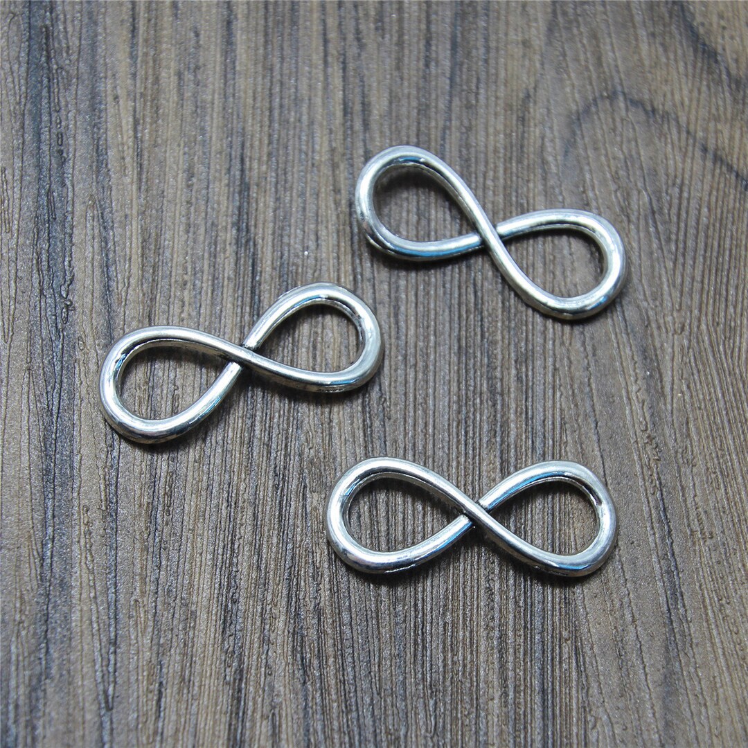 Silver Tone Infinity Charms: Zinc Alloy Pendants (15pcs, 32x13mm) - Etsy