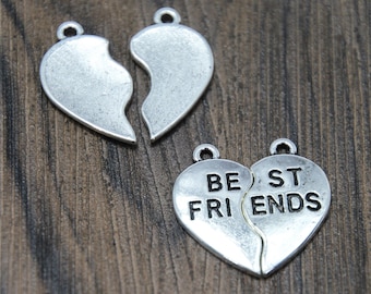 Broken Heart Charm | Etsy