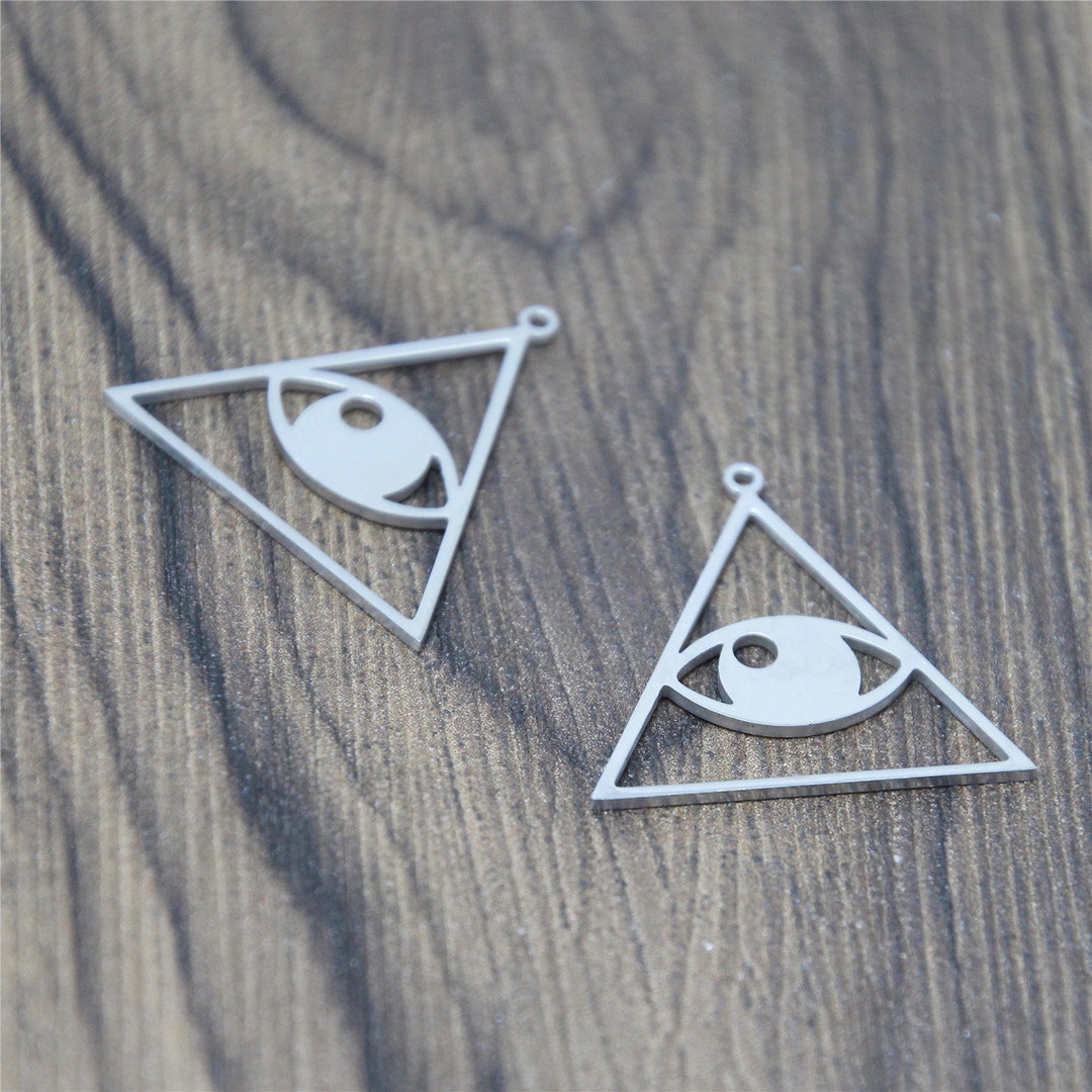 5pcs Stainless Steel Illuminati Eye Charm Pendants: 25x23mm - Etsy