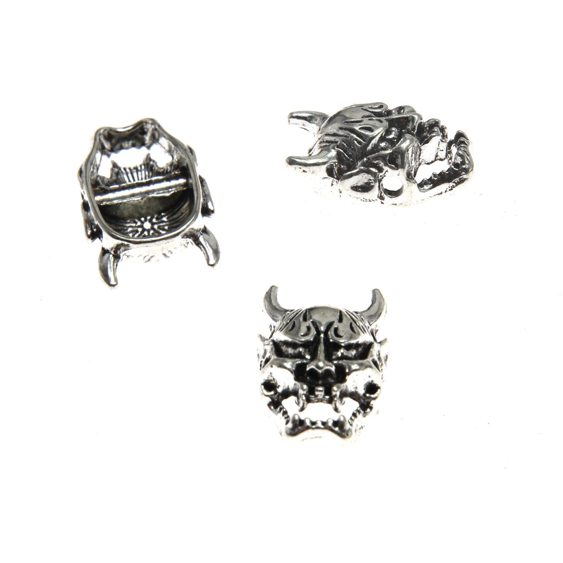 15 Silver Tone Oni Mask Charms: Devil Skull Pendants (9x14mm) - Etsy