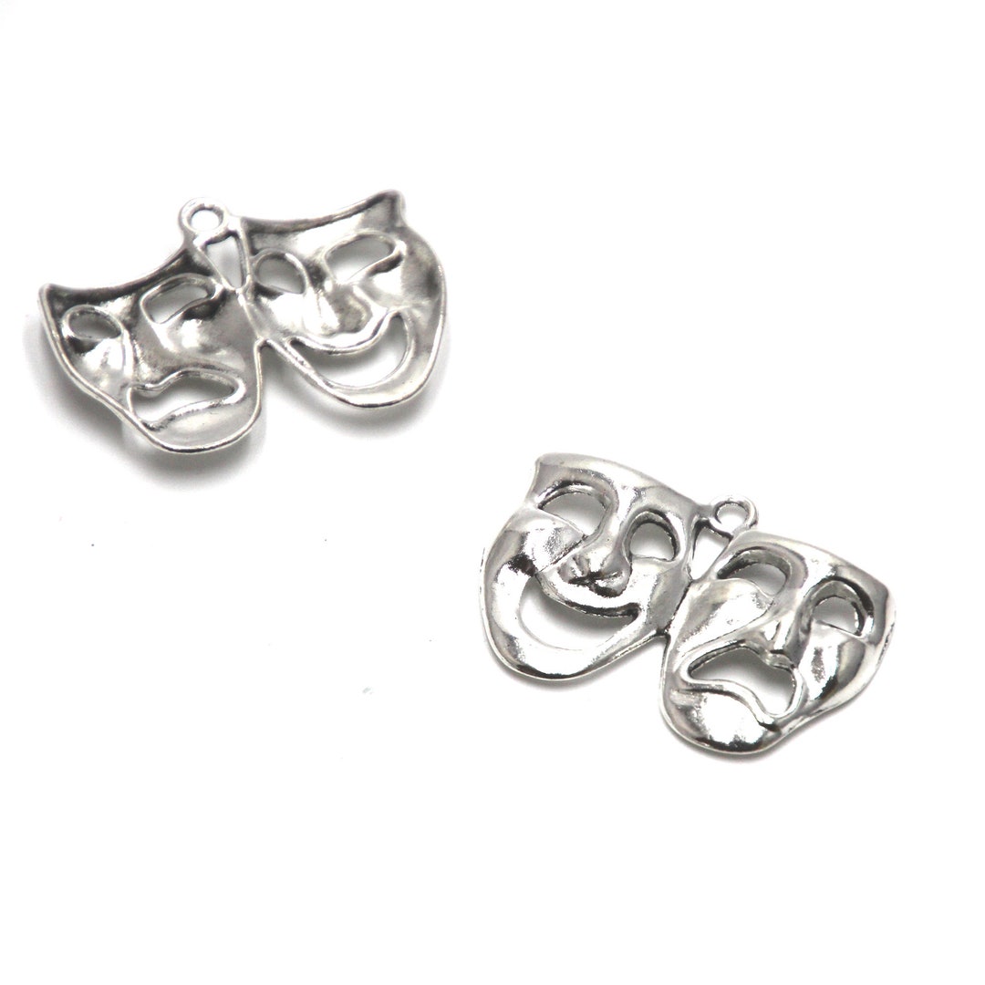 10pieces/lot Mask Pendants Sad Smile Face Charms for Jewelry Making DIY ...