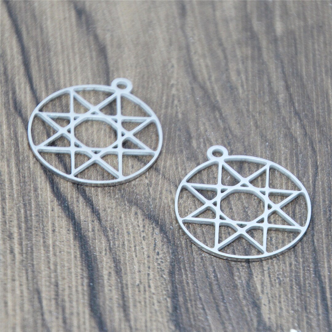 5pcs/lot Octagram Charm 8-pointed Geometric Emblem Amulet Talisman Star ...