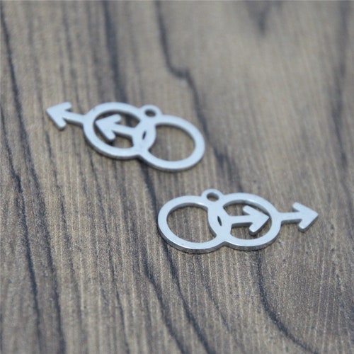 5pcs/lot Double Mars Symbol Charm Male Arrow Gay Symbol - Etsy